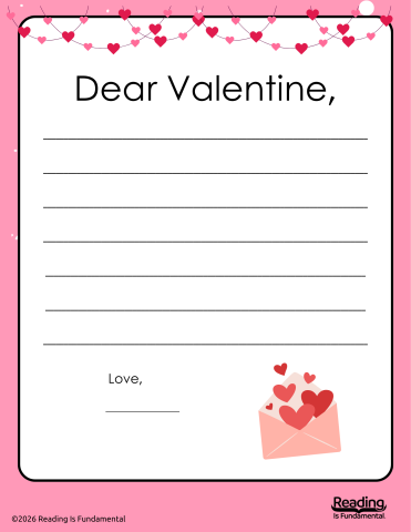 Dear Valentine Letter Template (color) | RIF.org